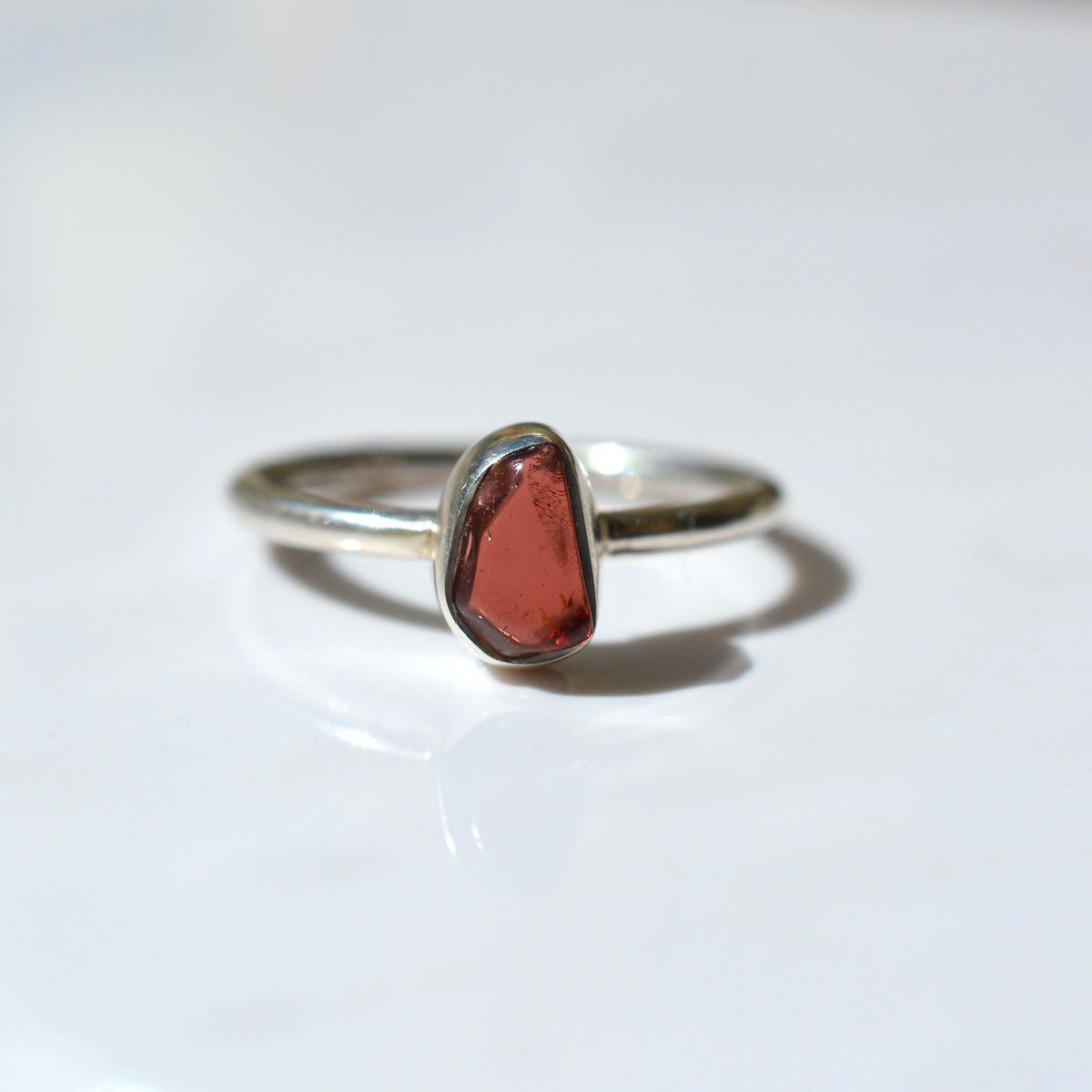 Rough Cut Bezel Set Garnet Ring | ASCEND