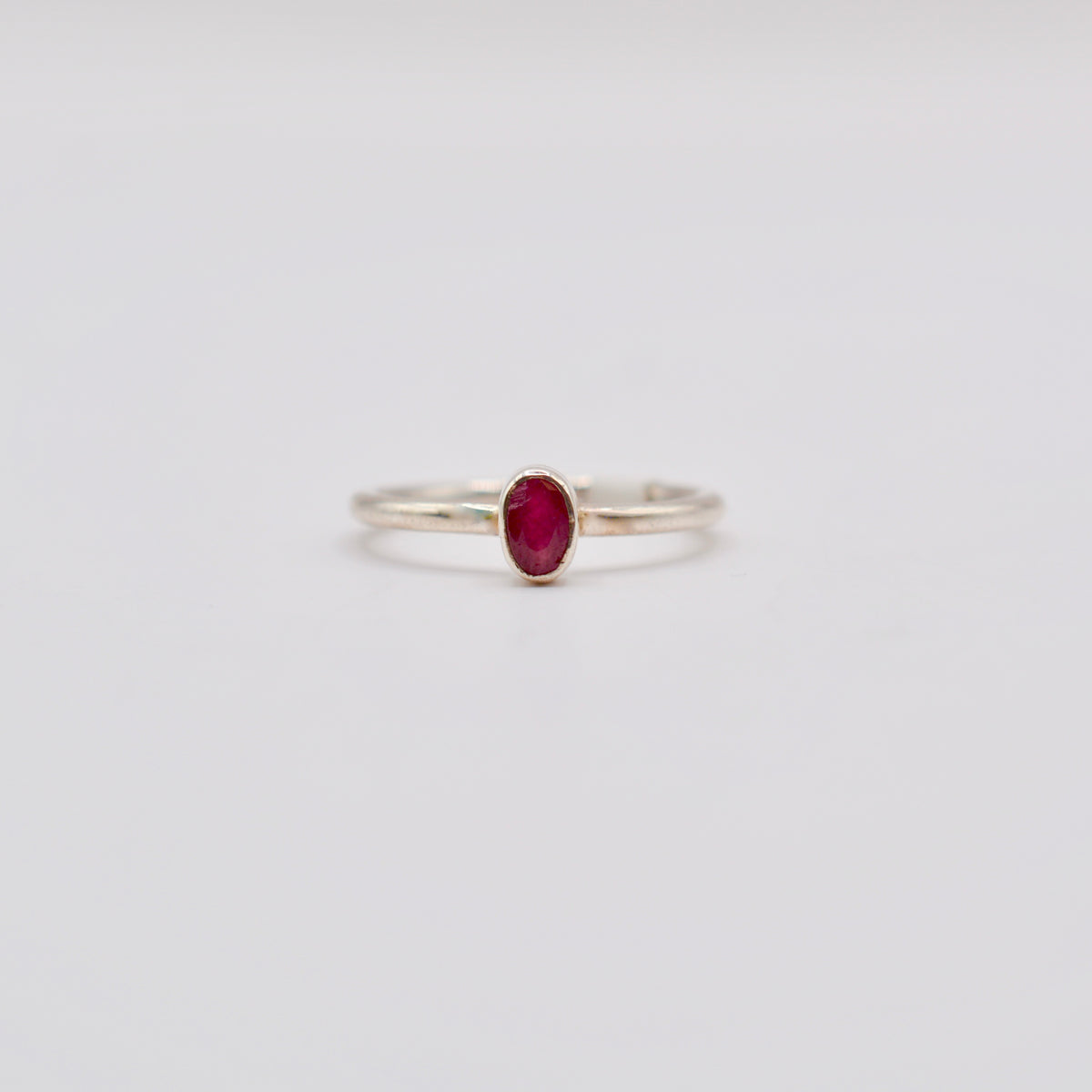 Bezel Set Polished Ruby Ring | ASCEND