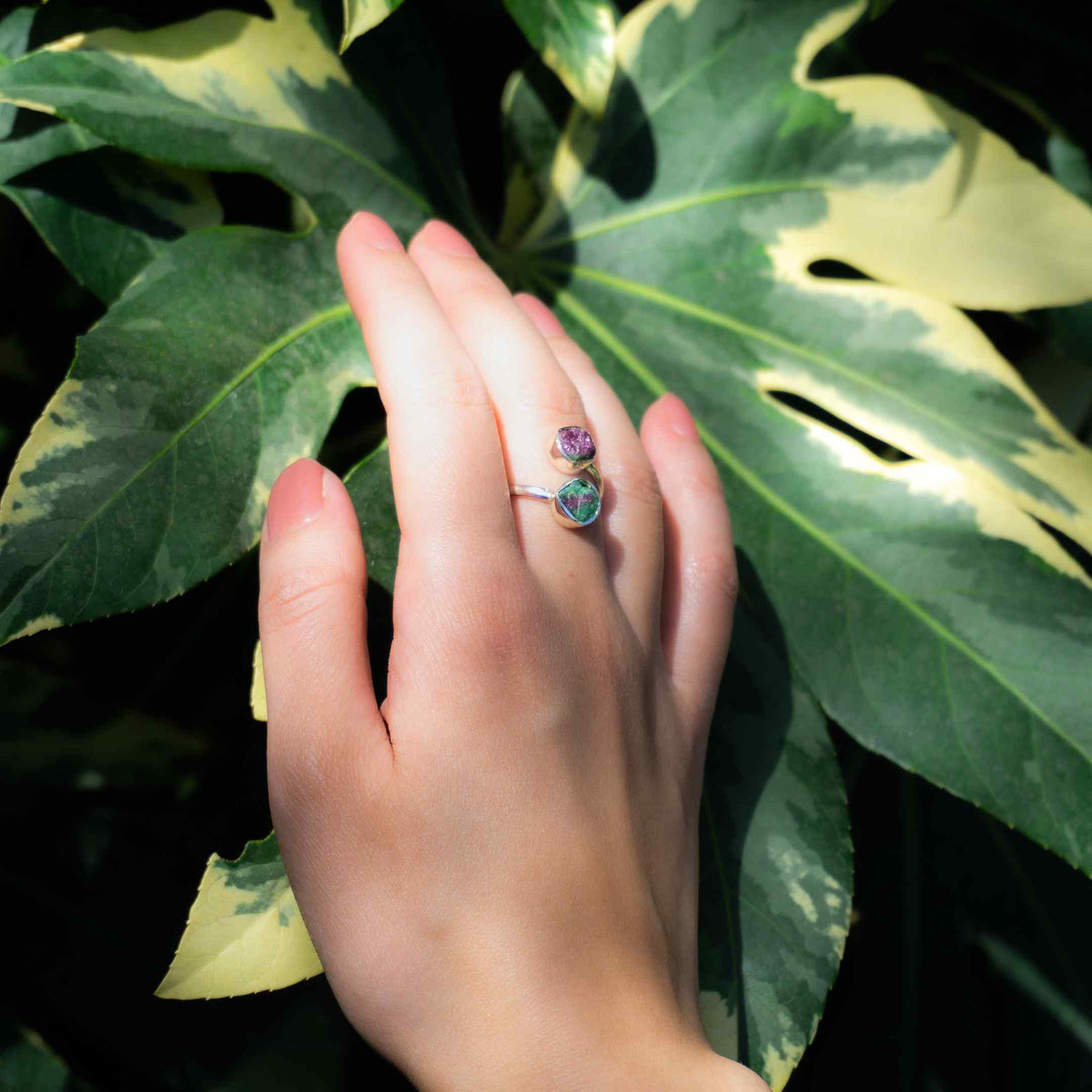 Ruby in Zoisite Bypass Ring | ASCEND