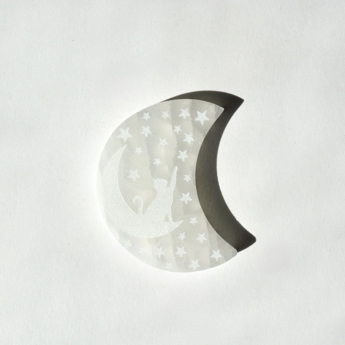 Crescent Moon Cat Selenite Charging Plate | ASCEND