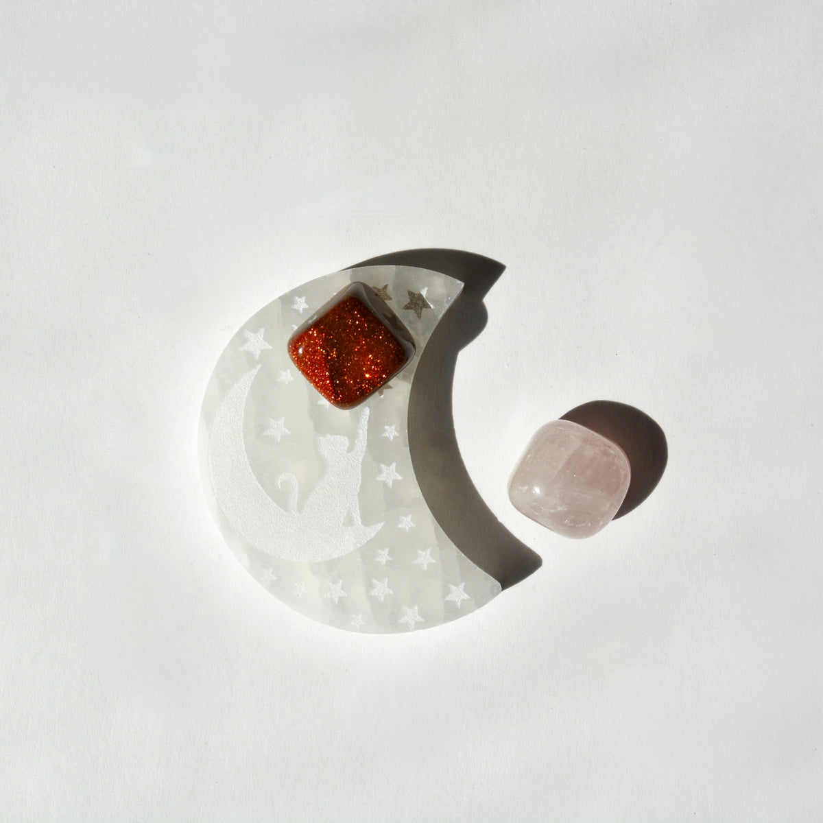 Crescent Moon Cat Selenite Charging Plate | ASCEND