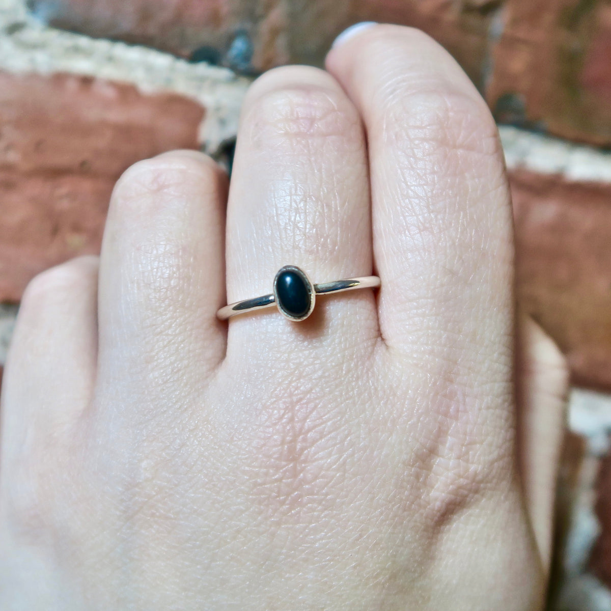 Bezel Set Polished Shungite Ring | ASCEND