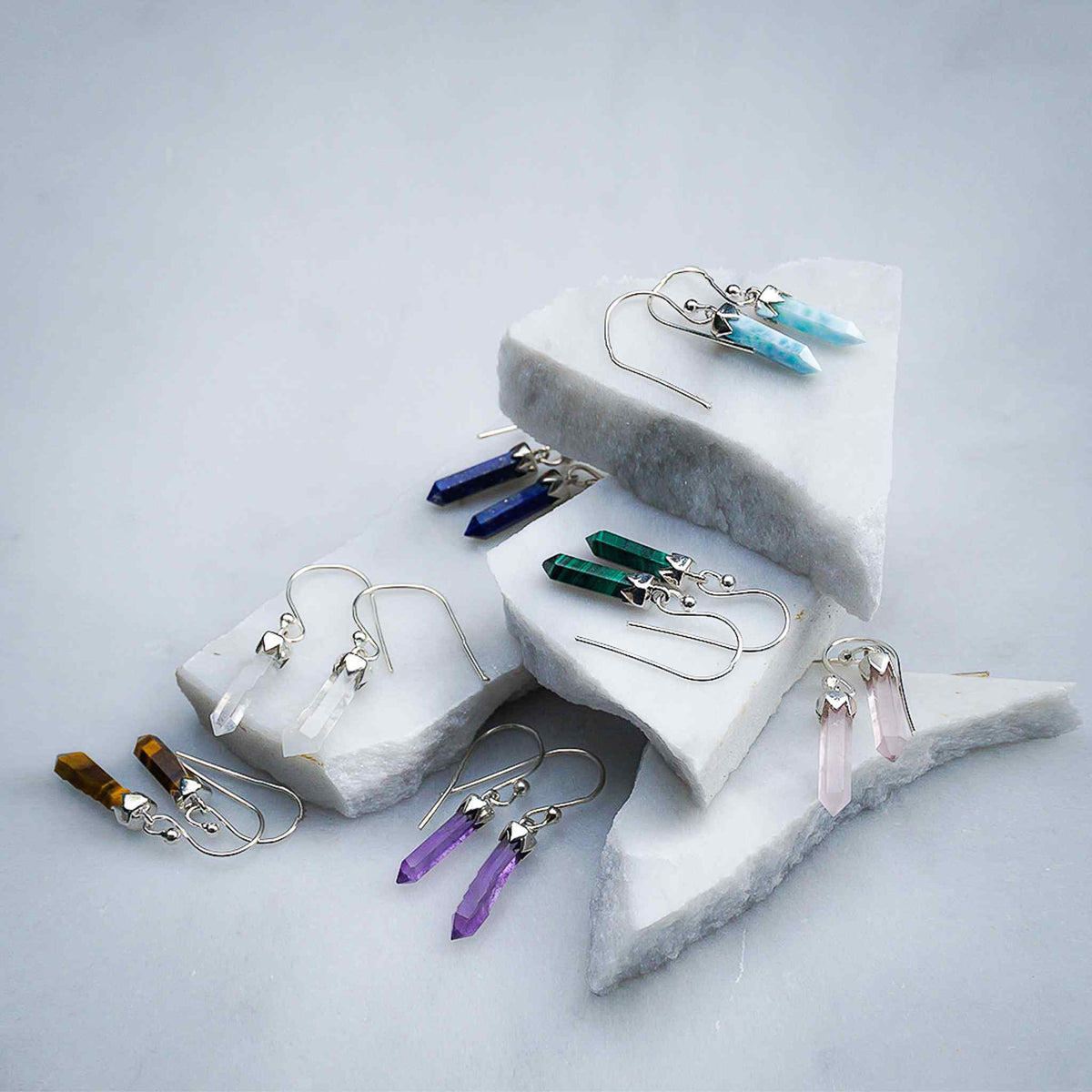 Dainty Crystal Point Earrings | ASCEND