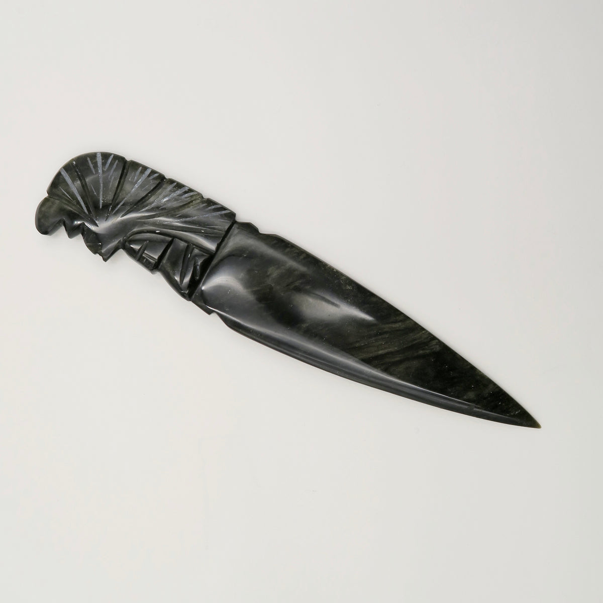 Gold Sheen Obsidian Aztec Warrior Face Athame | ASCEND