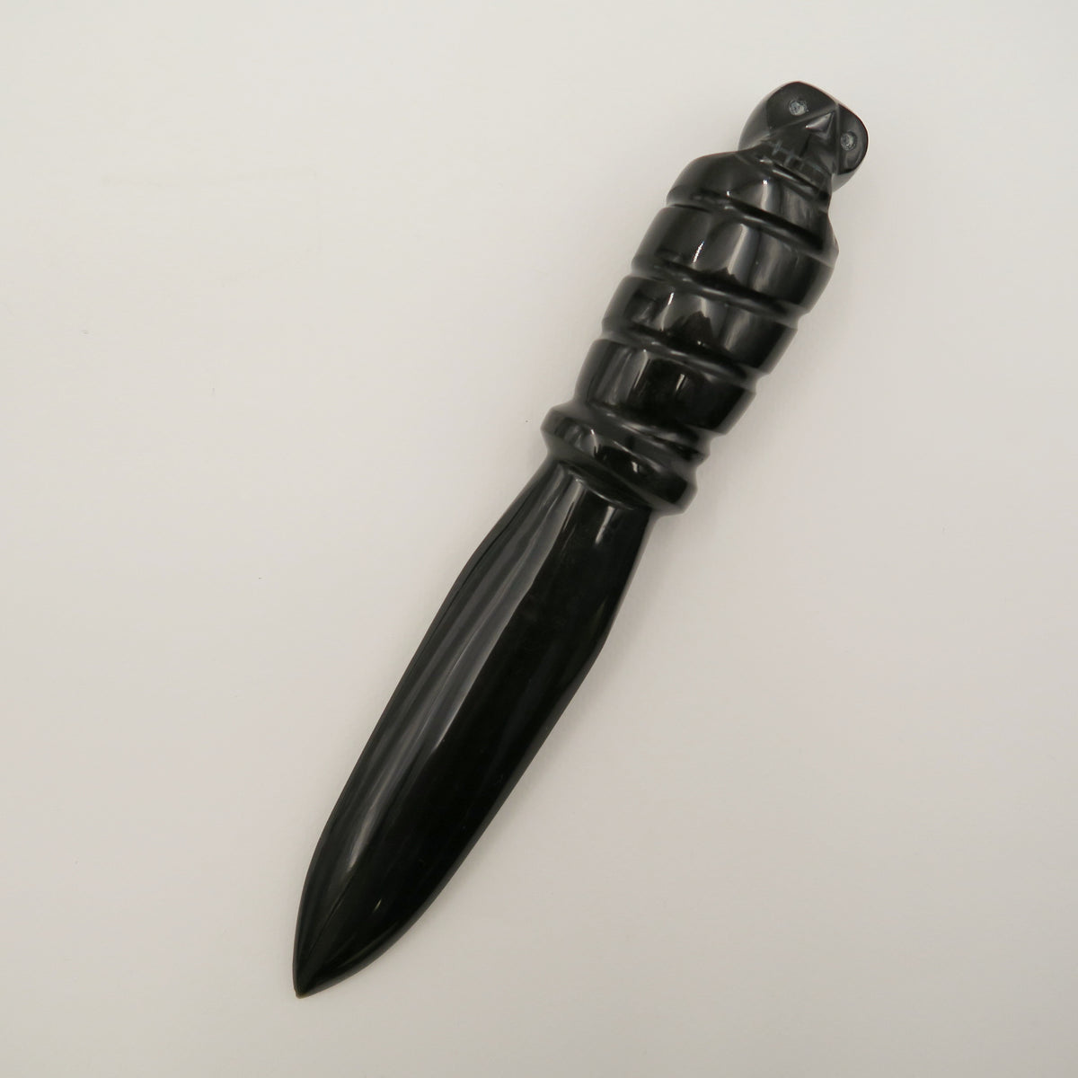 Large Black Obsidian Skull Athame | ASCEND